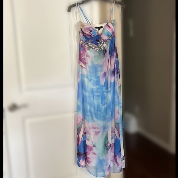 Jump | Dresses | Jump Apparel Floral Chiffon Long Semiformal Beaded ...